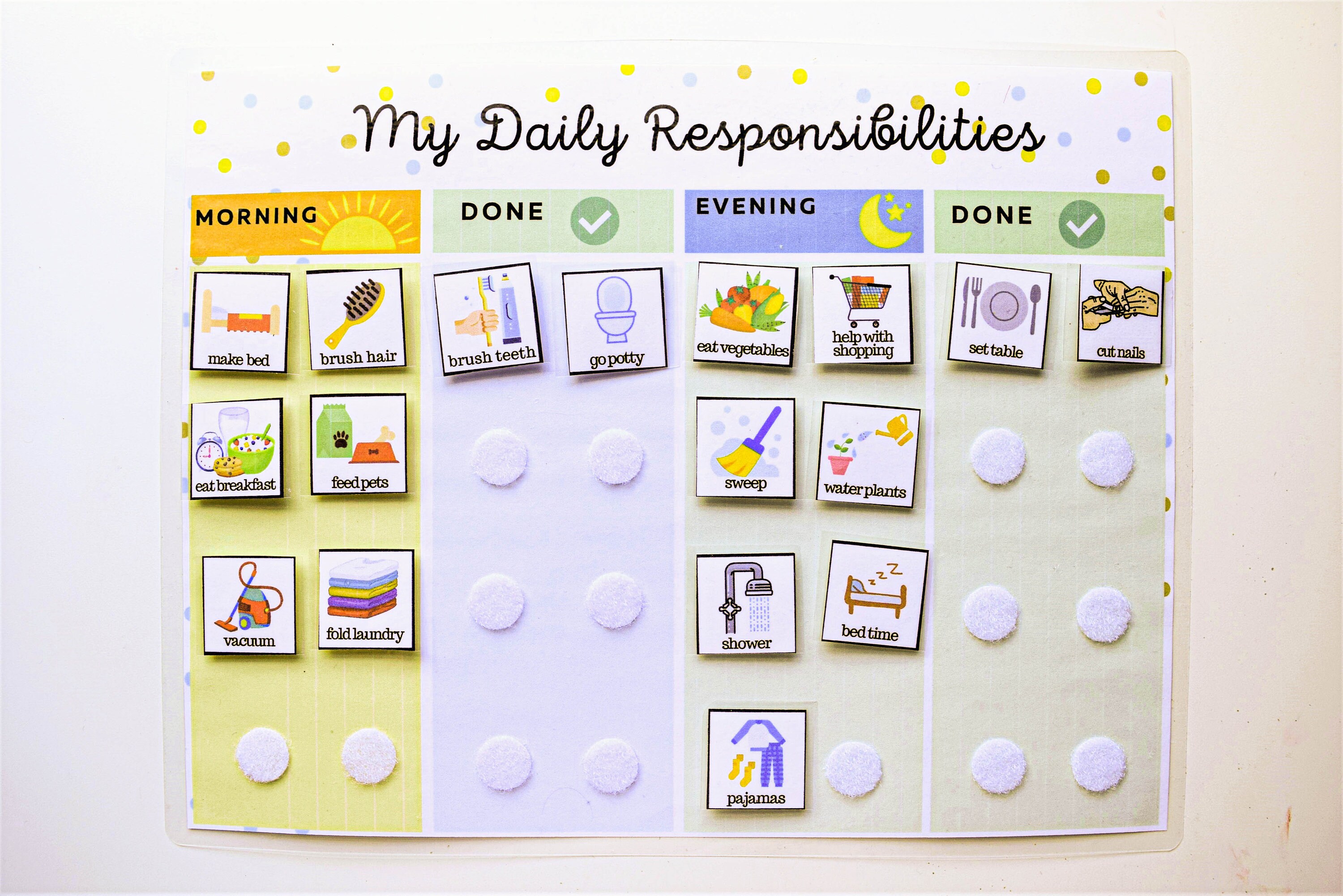 Daily Responsibilities Chart Kids Chore Chart Printable | Etsy