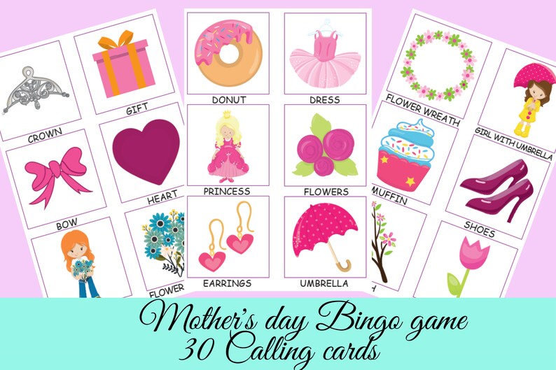 Mother's Day BINGO Game Mother's Day BINGO Cards | Etsy