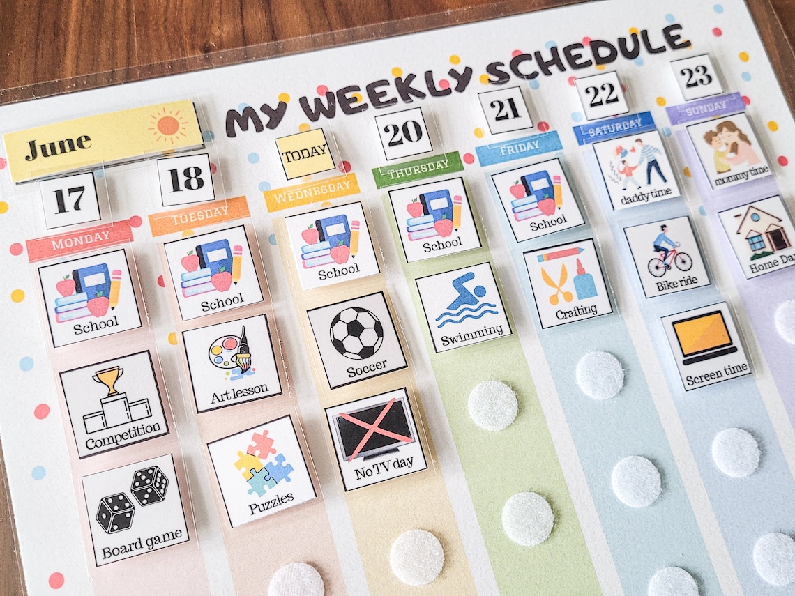 Kids Weekly Planner With Daily Calendar Custom Weekly Kids - Etsy