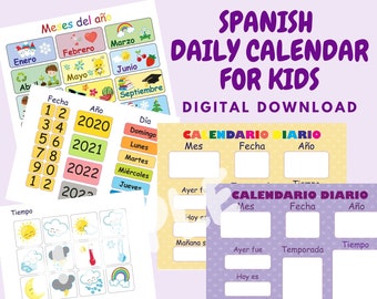 Dutch Daily Calendar and Weather Chart for Kids | Etsy