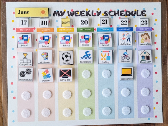 Kids Weekly Planner With Daily Calendar Custom Weekly Visual - Etsy