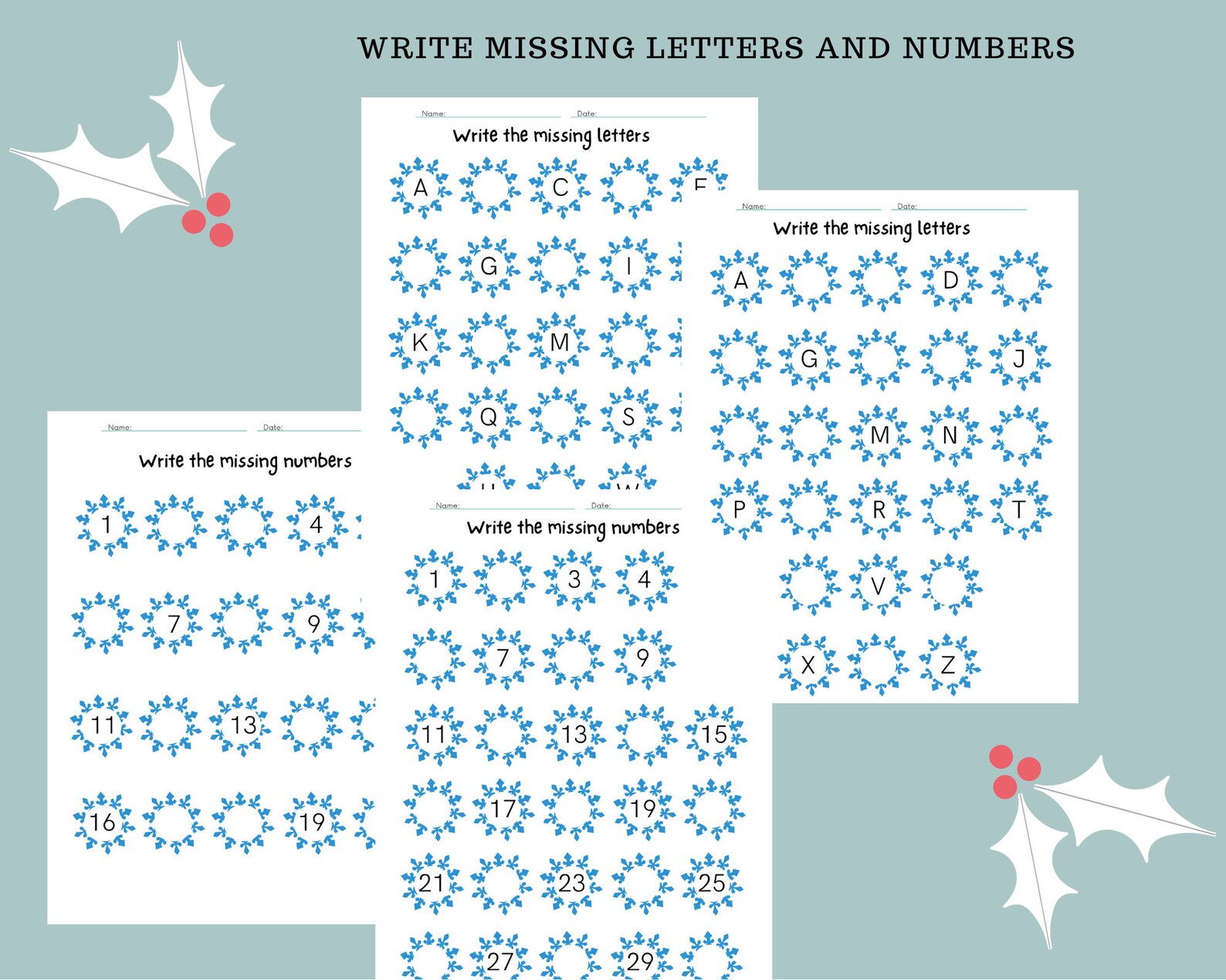 Christmas Preschool Worksheets for Kids Winter Busy Book | Etsy