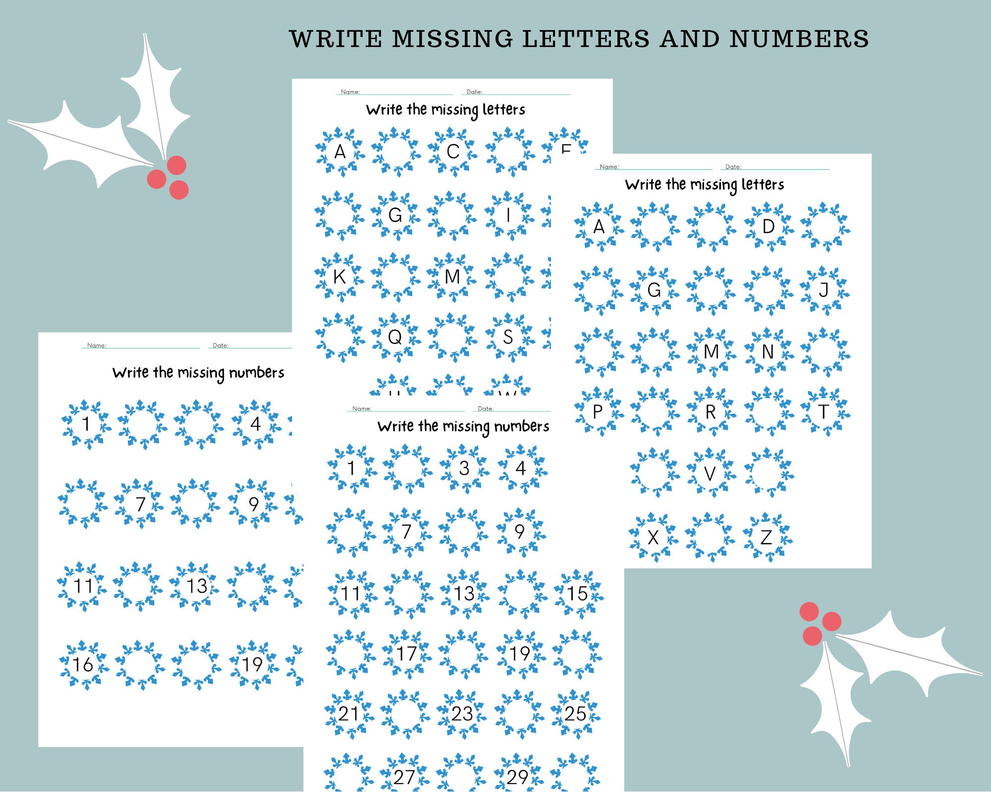 Christmas Preschool Worksheets for Kids Winter Busy Book | Etsy