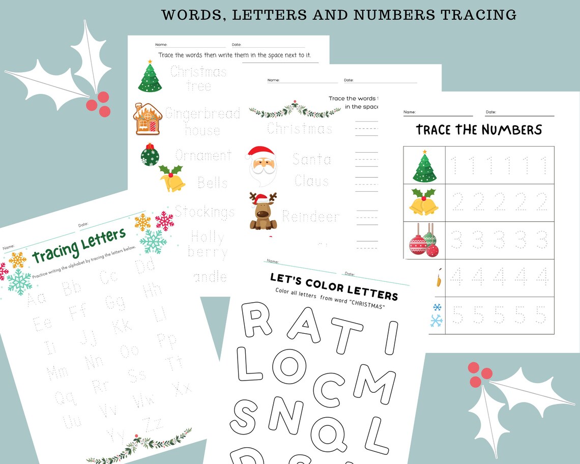 Christmas Preschool Worksheets for Kids Winter Busy Book | Etsy