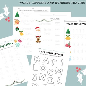Christmas Preschool Worksheets for Kids, Winter Busy Book, Kindergarten ...