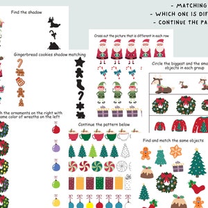 Christmas Preschool Worksheets for Kids, Winter Busy Book Printable ...