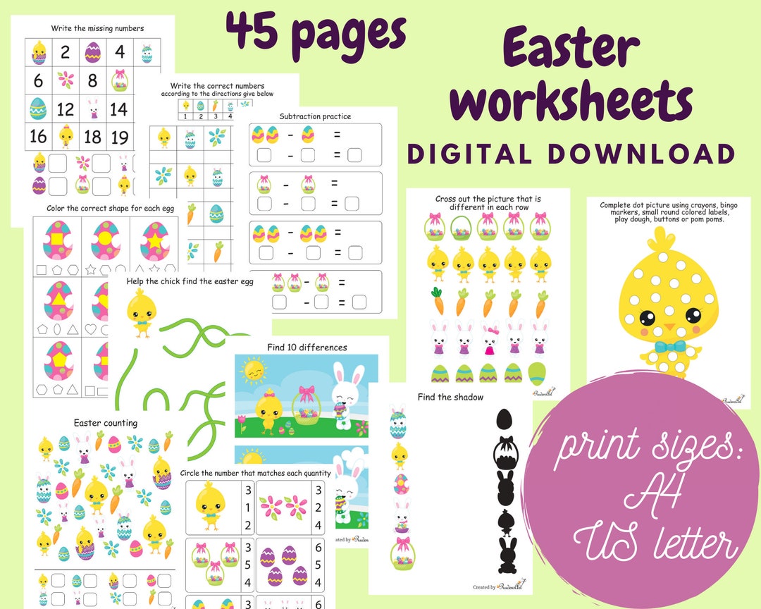 Easter Preschool Worksheets for Kids, Spring Busy Book Printable ...
