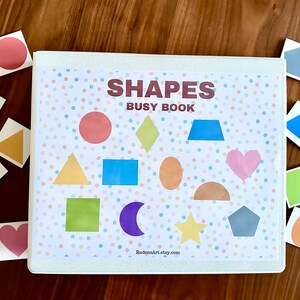 Shapes Busy Book, Toddler Activity Book Printable, Shapes Learning Book ...