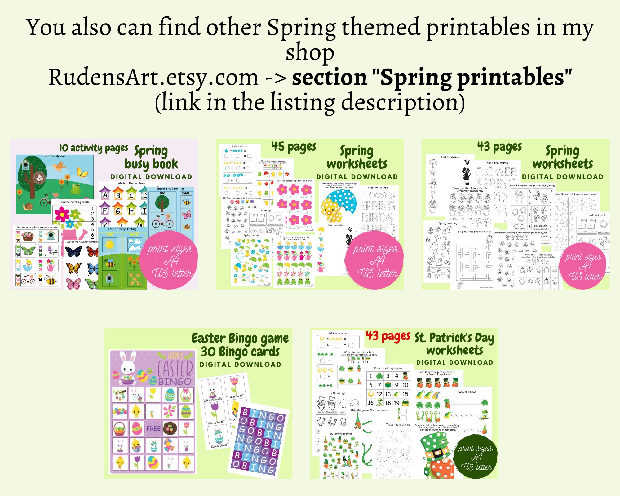 Easter Busy Book Printable for Kids Easter Activity Workbook | Etsy