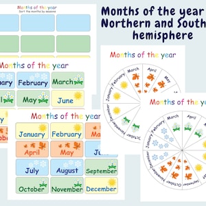 Months of the Year Printable Busy Book, Kids Calendar, Morning Board ...