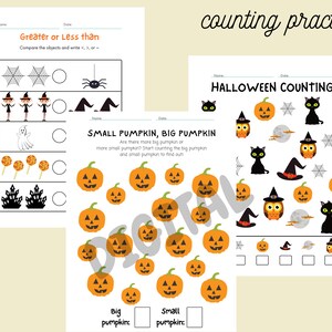 Halloween Worksheets for Kindergarten and First Grade Kids, Halloween ...