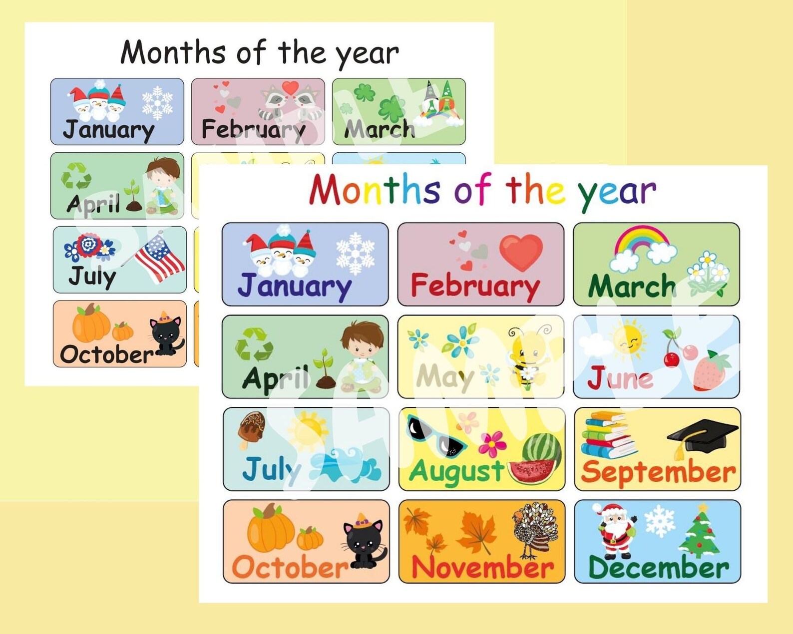 Kids Daily Calendar 2024, Morning Board, Preschool Printables, Months ...