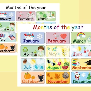 Kids Daily Calendar 2024, Morning Board, Preschool Printables, Months ...