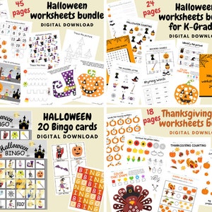 Fall Worksheets for Kids, Autumn Preschool and Kindergarten Worksheets ...