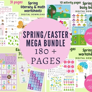 Spring Worksheets for Kids Mega Bundle, Easter Printable Busy Book for ...
