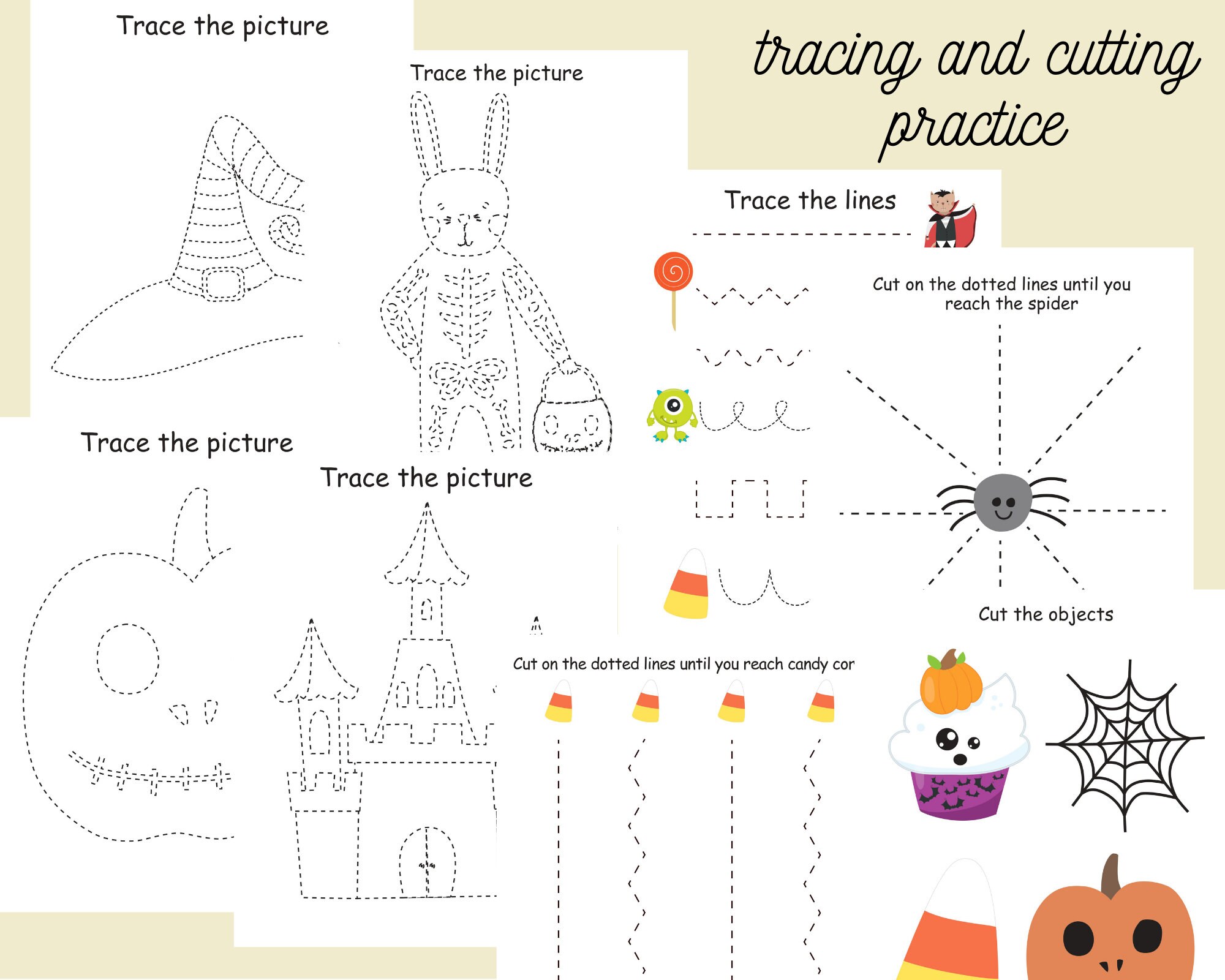 Halloween Worksheets Bundle for Kids Halloween Busy Book for - Etsy