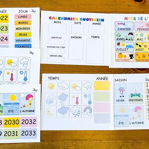 French Kids Calendar 2024, Printable Morning Board, Perpetual Calendar ...