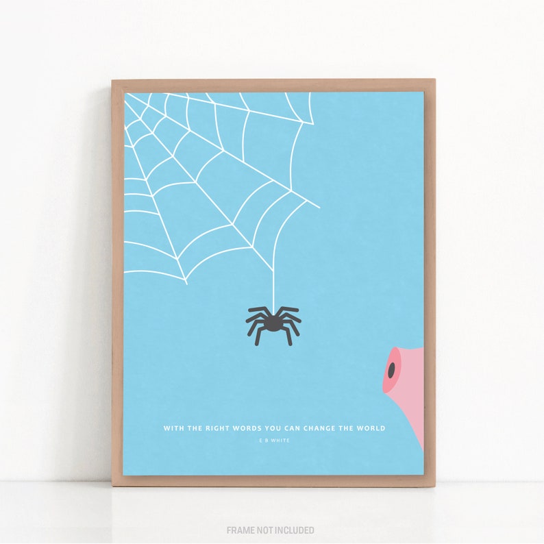 Charlotte's Web Print E B White Minimalistic | Etsy
