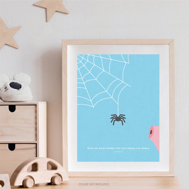 Charlotte's Web Print E B White Minimalistic - Etsy