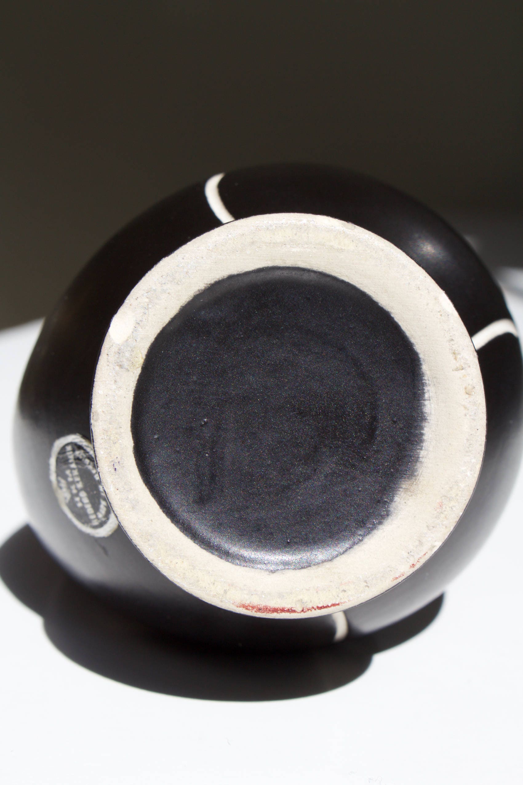 Biomorphic Vase with Burnished Black Glaze and Incised Decor | Etsy