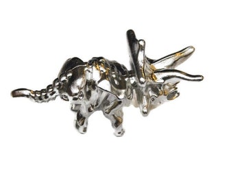 Silver Dinosaur Statue - Etsy