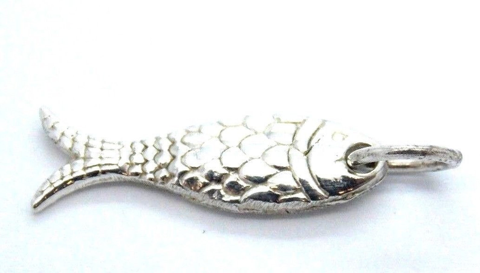 Acts Fish Pendant Charm .925 Sterling Silver - Etsy