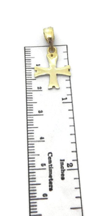 Cross Formee Demi Sarcelled Charm Colgante 14k Oro Amarillo - Etsy España