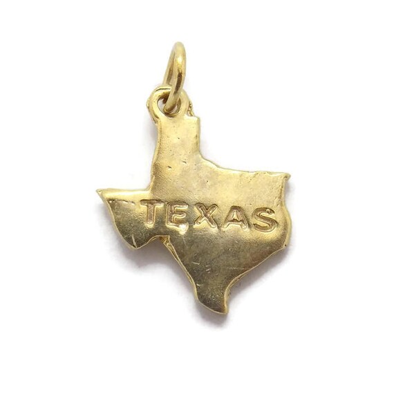 State Map of Texas Pendant Charm. 14k Yellow Gold | Etsy