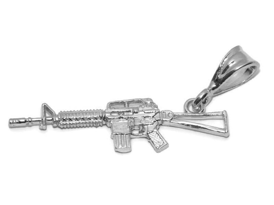 Sterling Silver .925 Ak-47 Rifle Charm Pendant - Etsy