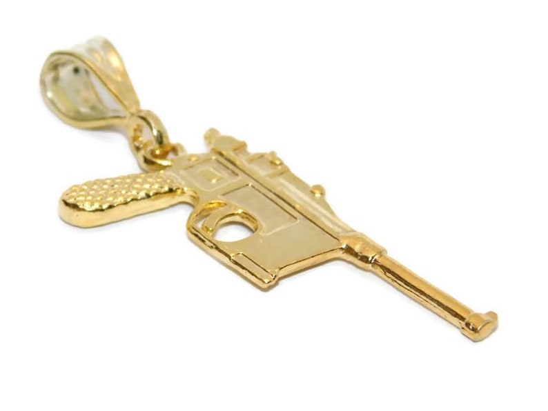 14k Solid Gold Mauser C96 Revolver Charm Pendant. - Etsy