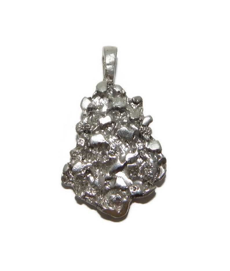 Nugget Charm Pendant .925 Sterling Silver. - Etsy