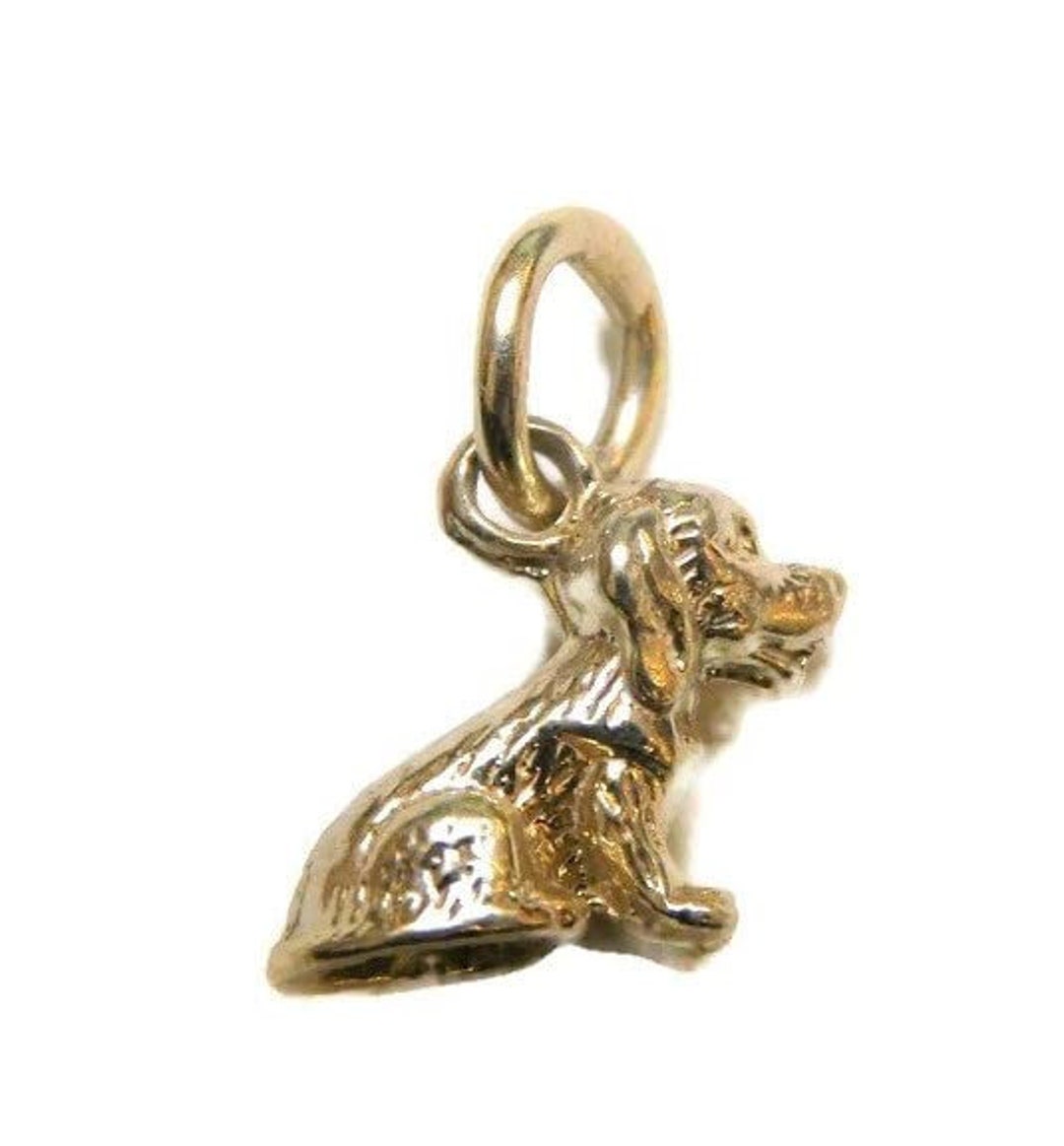 Cocker Spaniel Dog Charm Pendant 14k Yellow Gold - Etsy