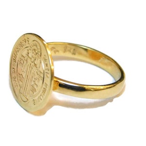 14k Yellow Gold St. Benedict Ring - Etsy