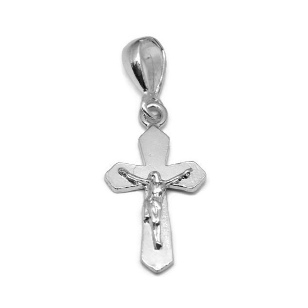 Cross Flory With Jesus Christ Pendant Charm Sterling Silver .925 - Etsy
