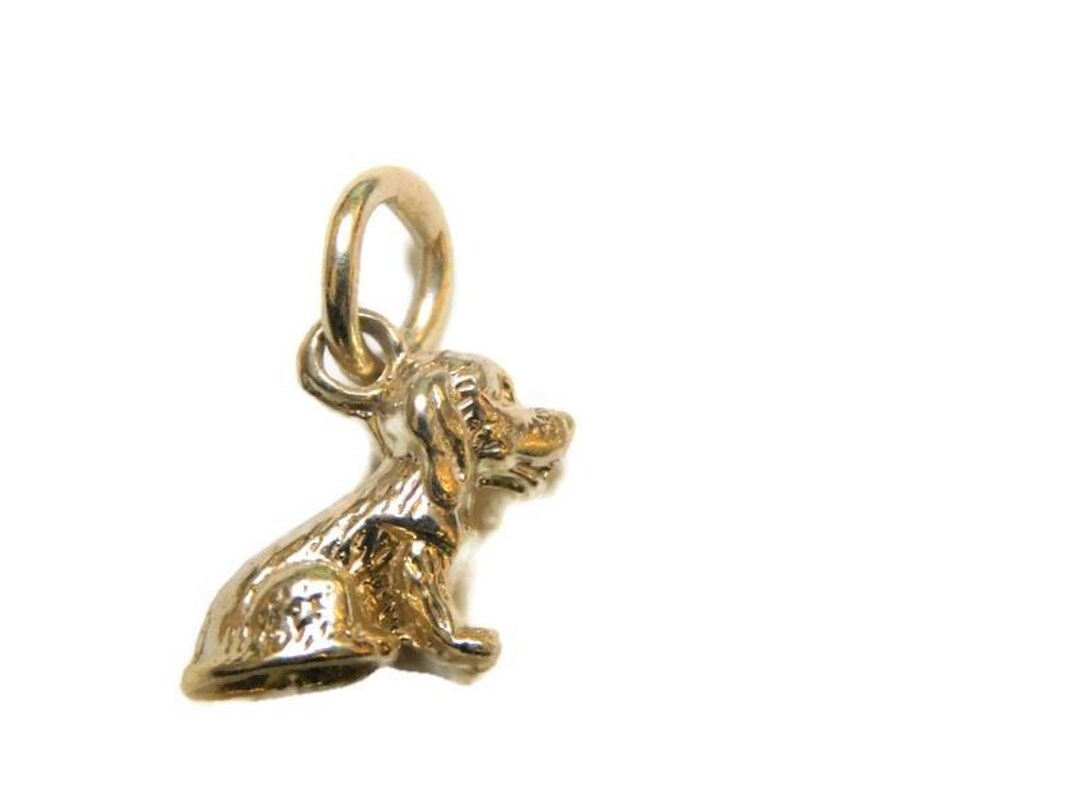 Cocker Spaniel Dog Charm Pendant 14k Yellow Gold - Etsy