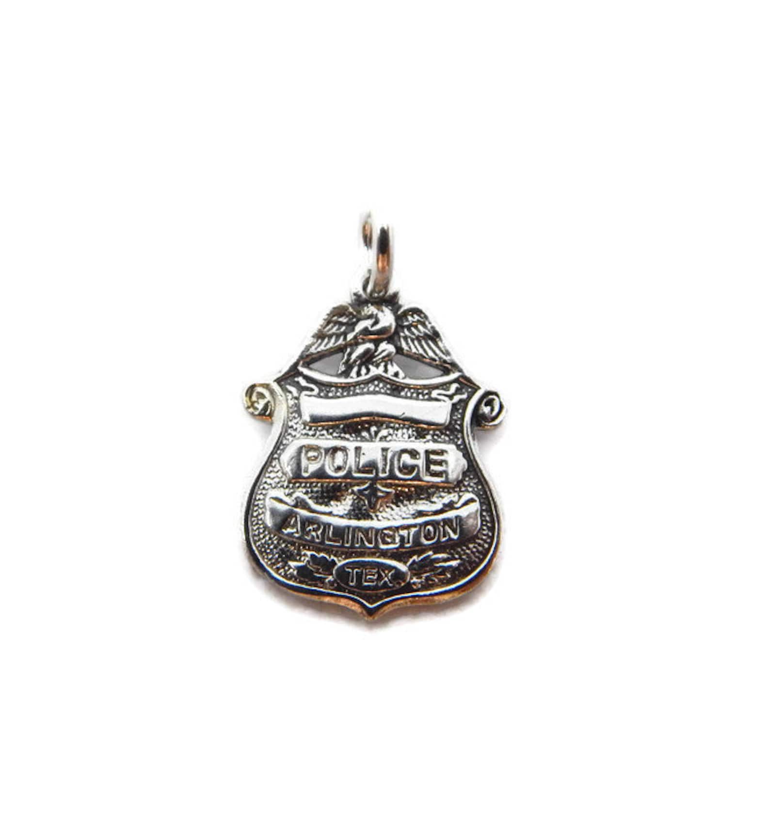 Police Badge Charm Pendant .925 Sterling Silver!! - Etsy