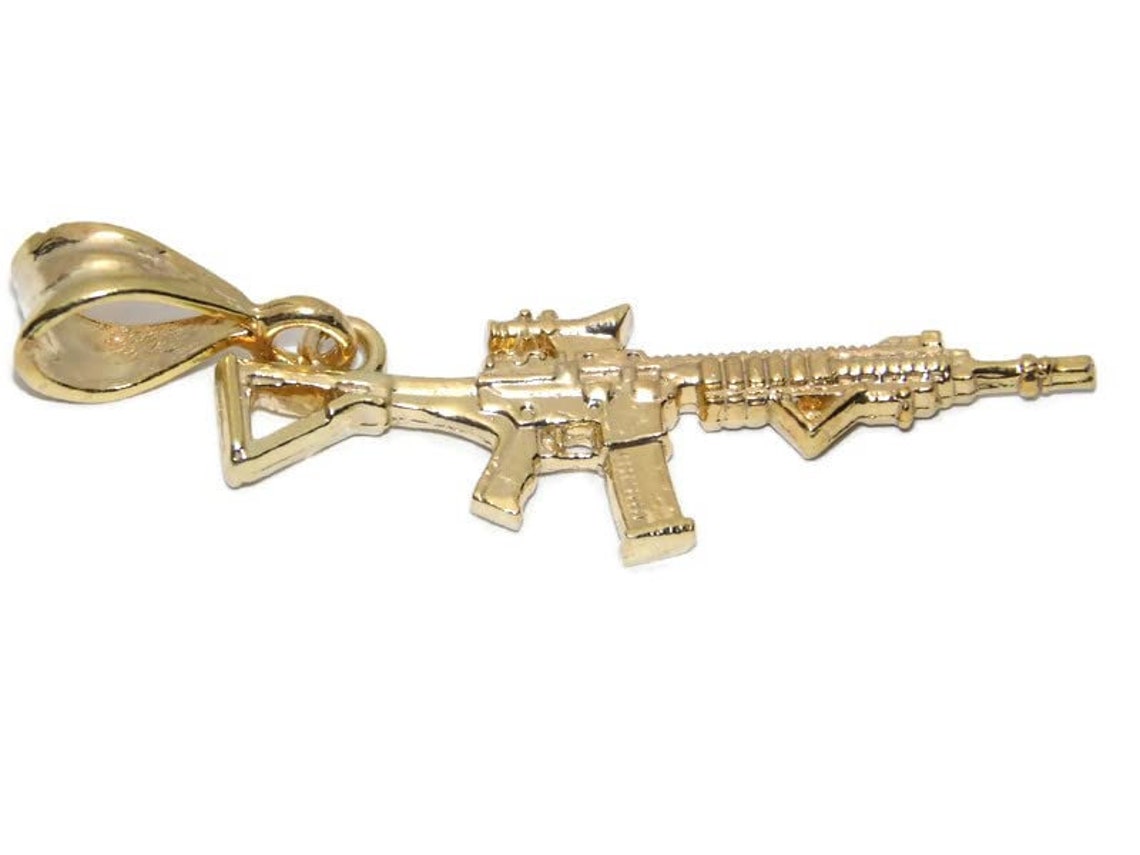 14k Solid Gold Vz-58 Modernized Rifle Charm Pendant - Etsy