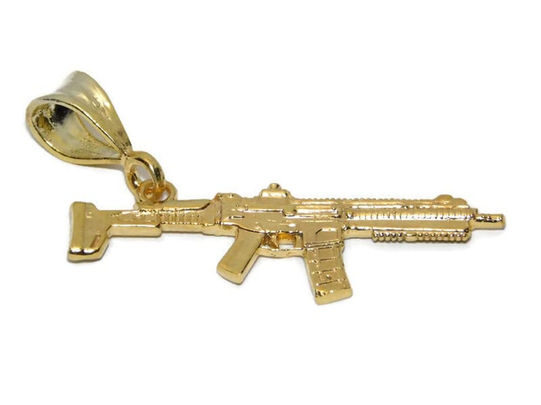 14k Solid Gold G3 A4 Rifle Charm Pendant - Etsy
