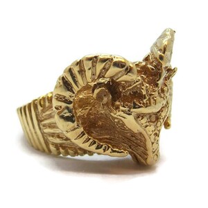 Ram Men's Ring 14k Solid Yellow. - Etsy