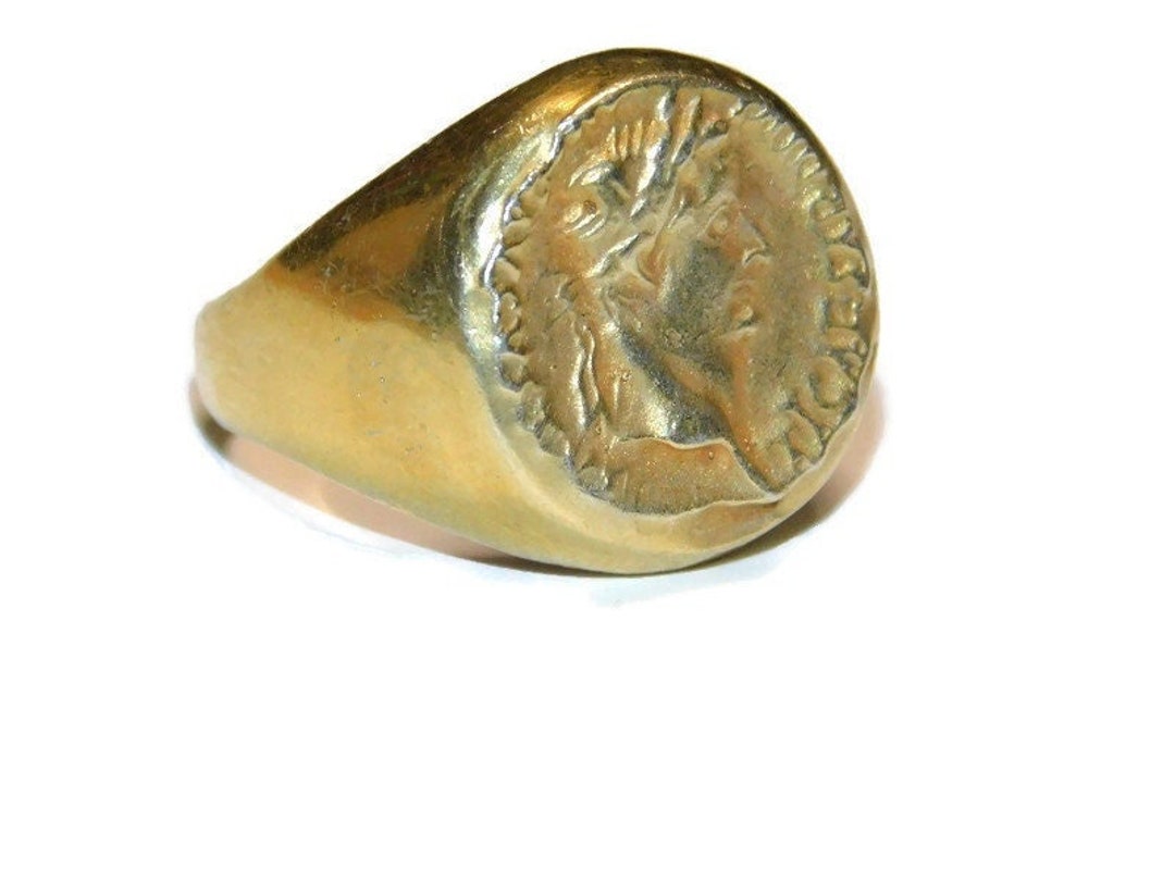 Julius Caesar Unisex Ring 14k Solid Yellow Gold. - Etsy