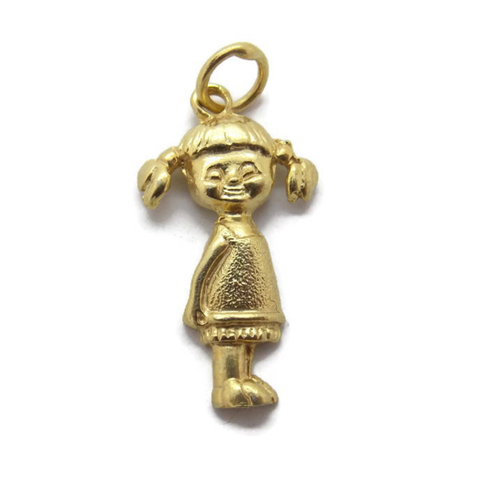 Girl Charm Pendant 14k Yellow Gold - Etsy