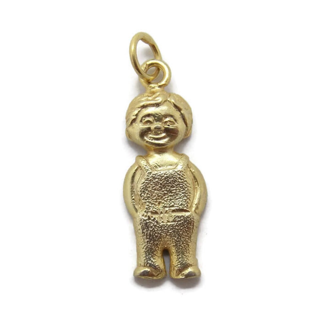 Boy Charm Pendant 14k Yellow Gold - Etsy