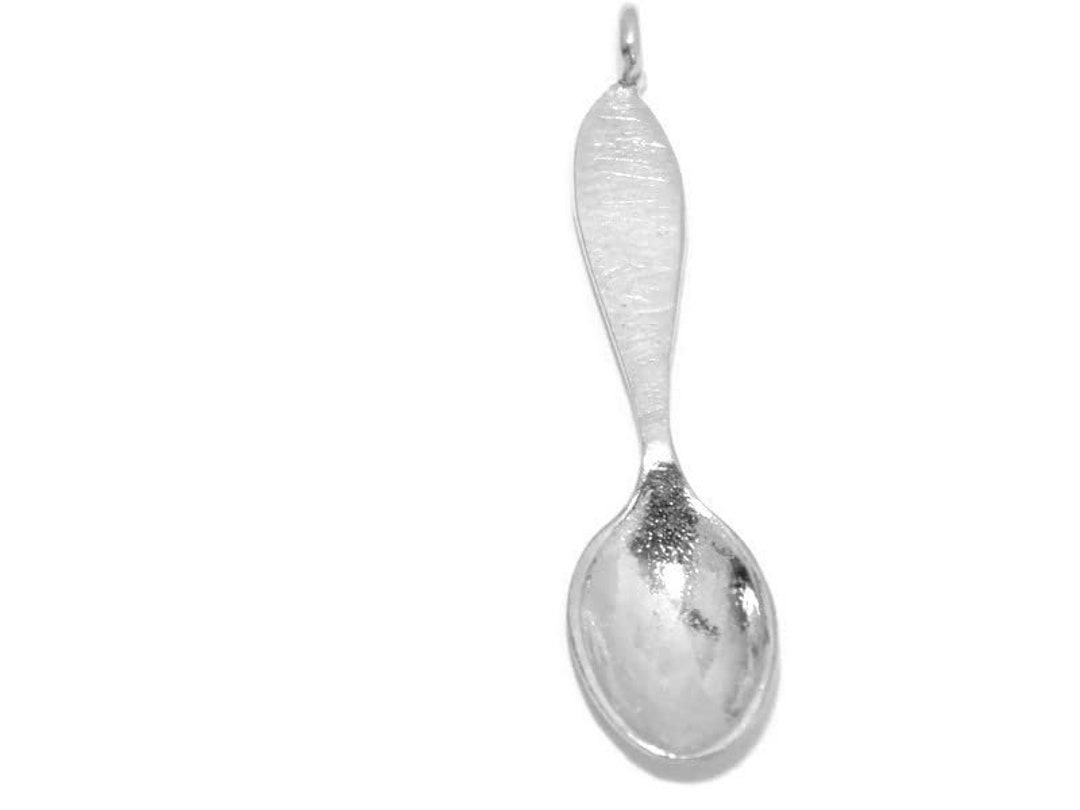 Large Spoon Pendant Charm .925 Sterling Silver - Etsy UK