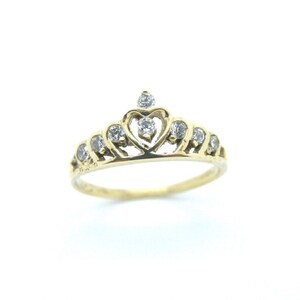 14k Gold Crown Ring With Carat Total Weight of 0.30 Points in Diamonds ...