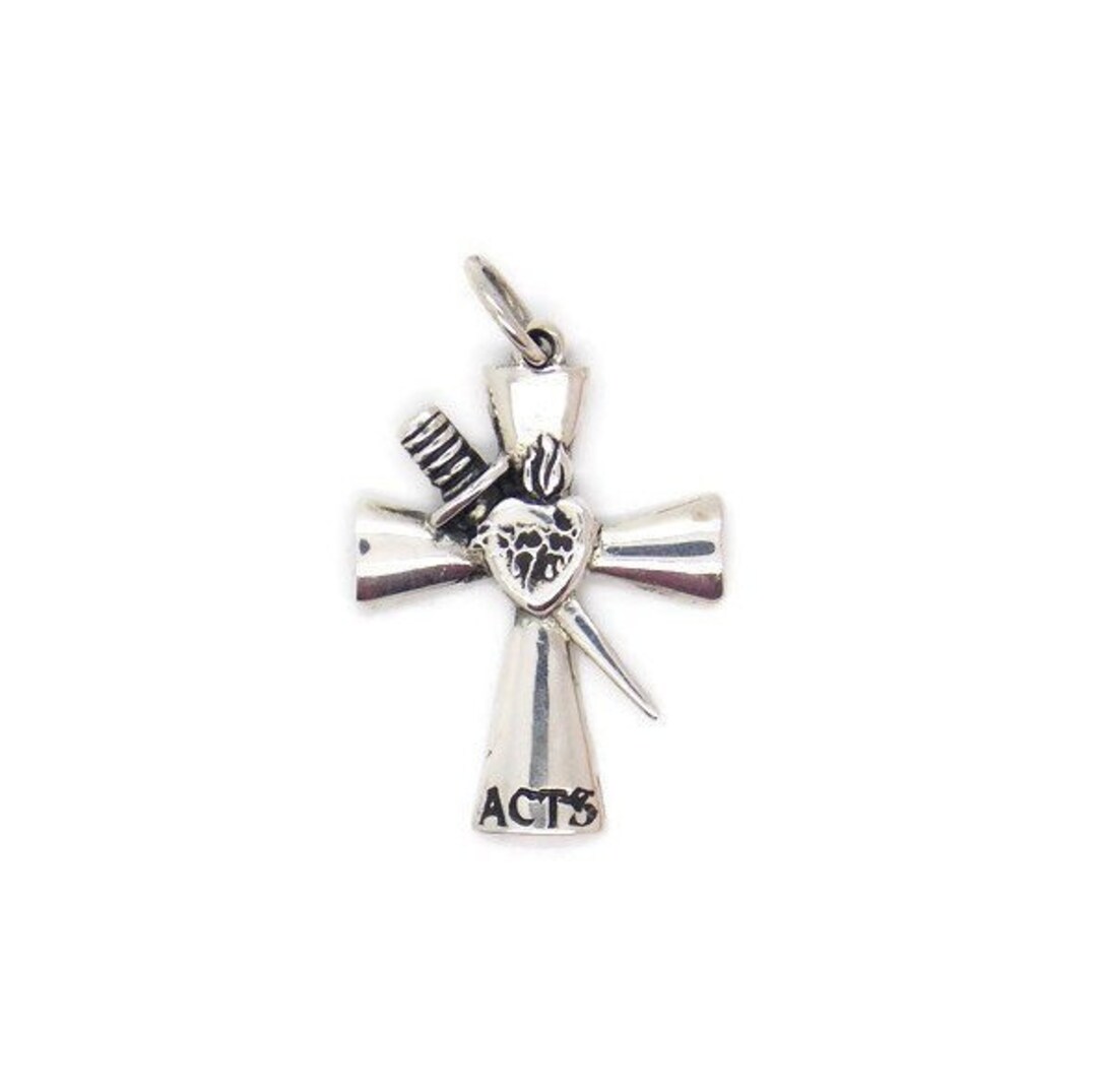 ACTS Cross Pendant .925 Sterling Silver - Etsy