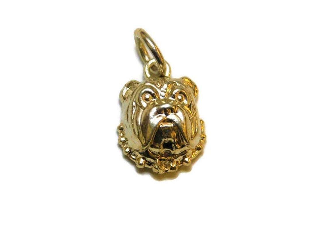 Bulldog Charm Pendant 14k Yellow Gold - Etsy