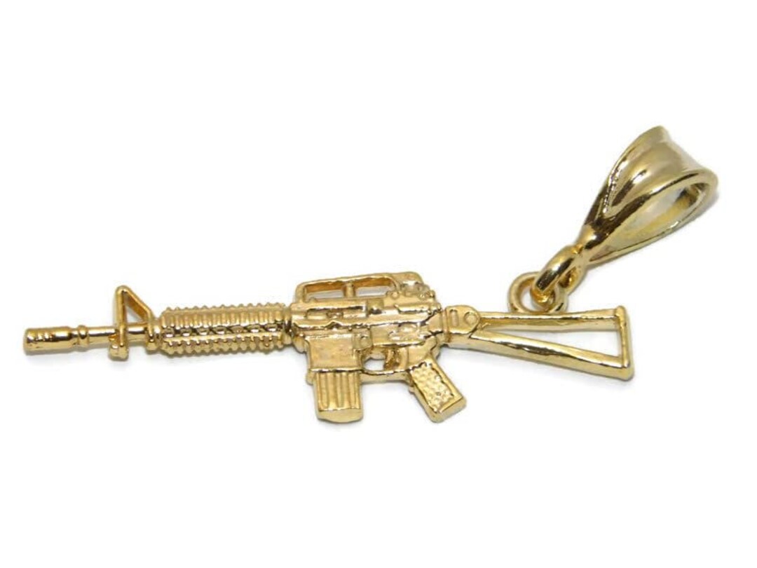 14k Solid Gold Ak-47 Rifle Charm Pendant - Etsy