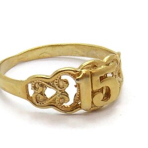 Ring Girl's Quinceañera 15 Years Old Celebration Birthday 14k Yellow ...