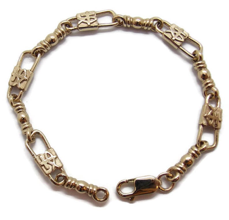 ACTS Bracelet Fishers of Men 10K Gold MEDIUM LINK Fish and - Etsy