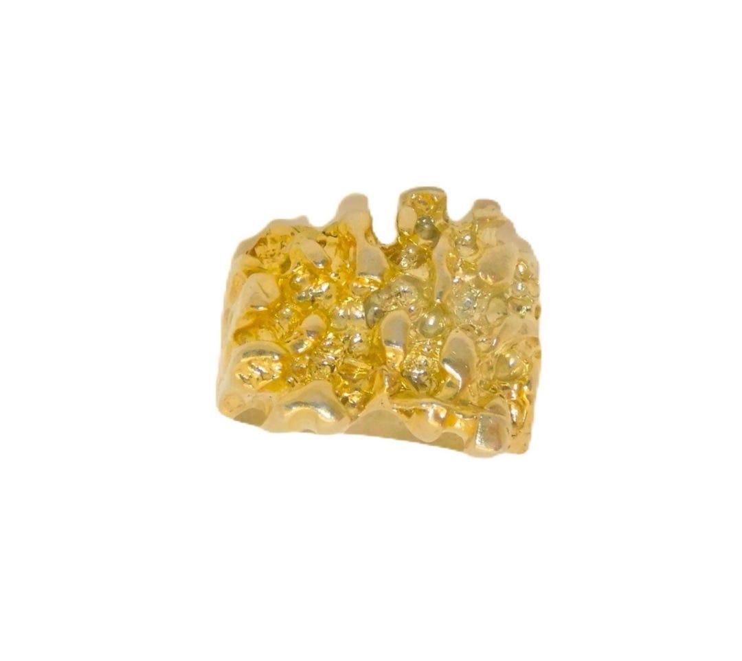 Nugget 3 Ring 14k Solid Yellow Gold. - Etsy